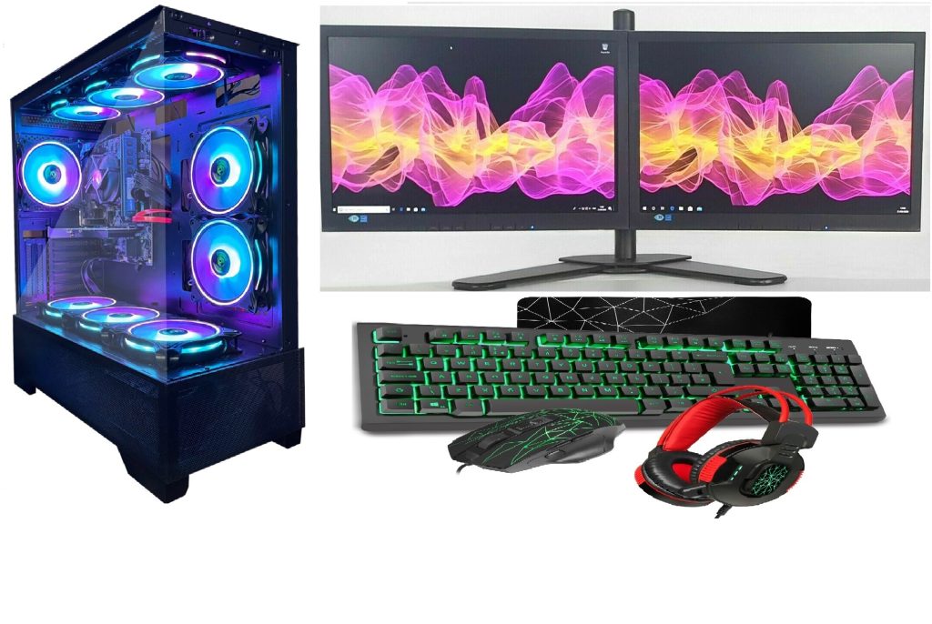 Gaming 2×22″ PC Bundle: Intel Core i5 16GB RAM 1TB+128GB SSD RTX3050 ...